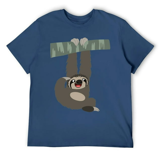 Charlylifestyle Cartoon Sloth Dangling From A Branch Women Short Sleeve ...