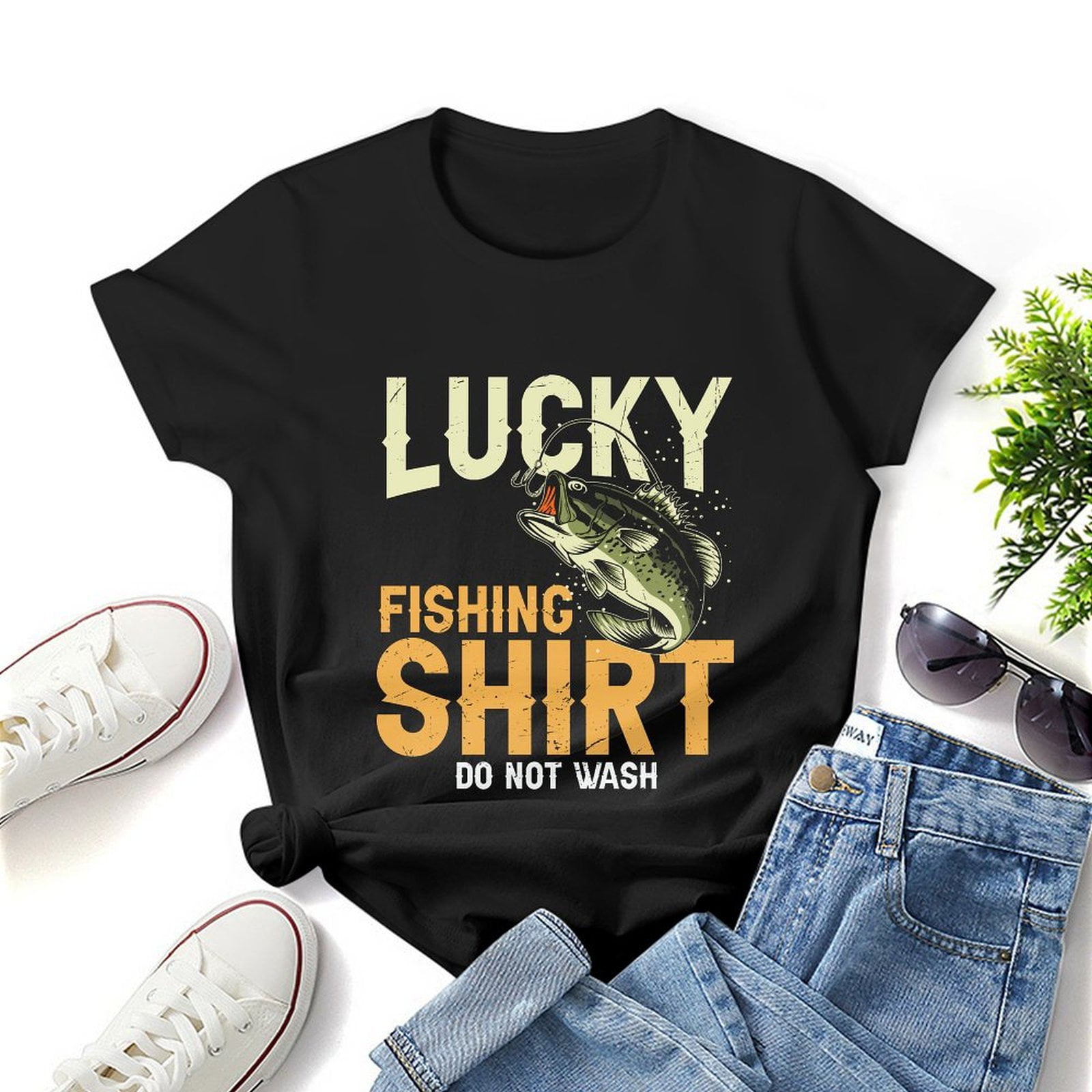 Charlylifestyle Colorful Retro Funny Lucky Fishing Do Not Wash Short ...