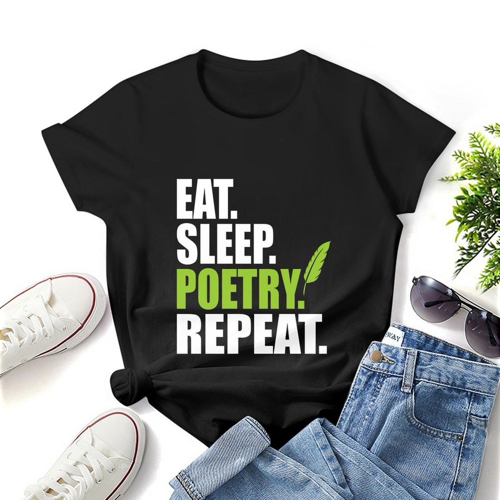Charlylifestyle Eat Sleep Poetry Repeat Short Sleeve T-shirt for Men ...