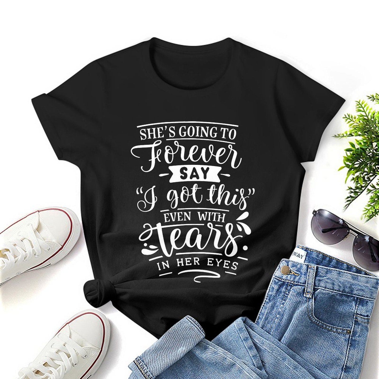 Charlylifestyle She'S Going To Forever Say White Short Sleeve T-shirt ...