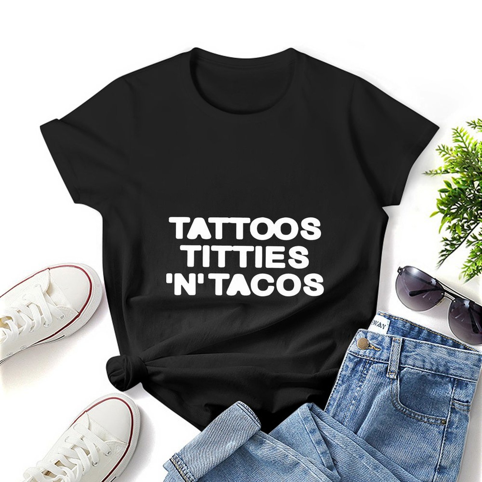 Charlylifestyle Tattoos Tittlies N Tacos Skeleton S Short Sleeve T ...