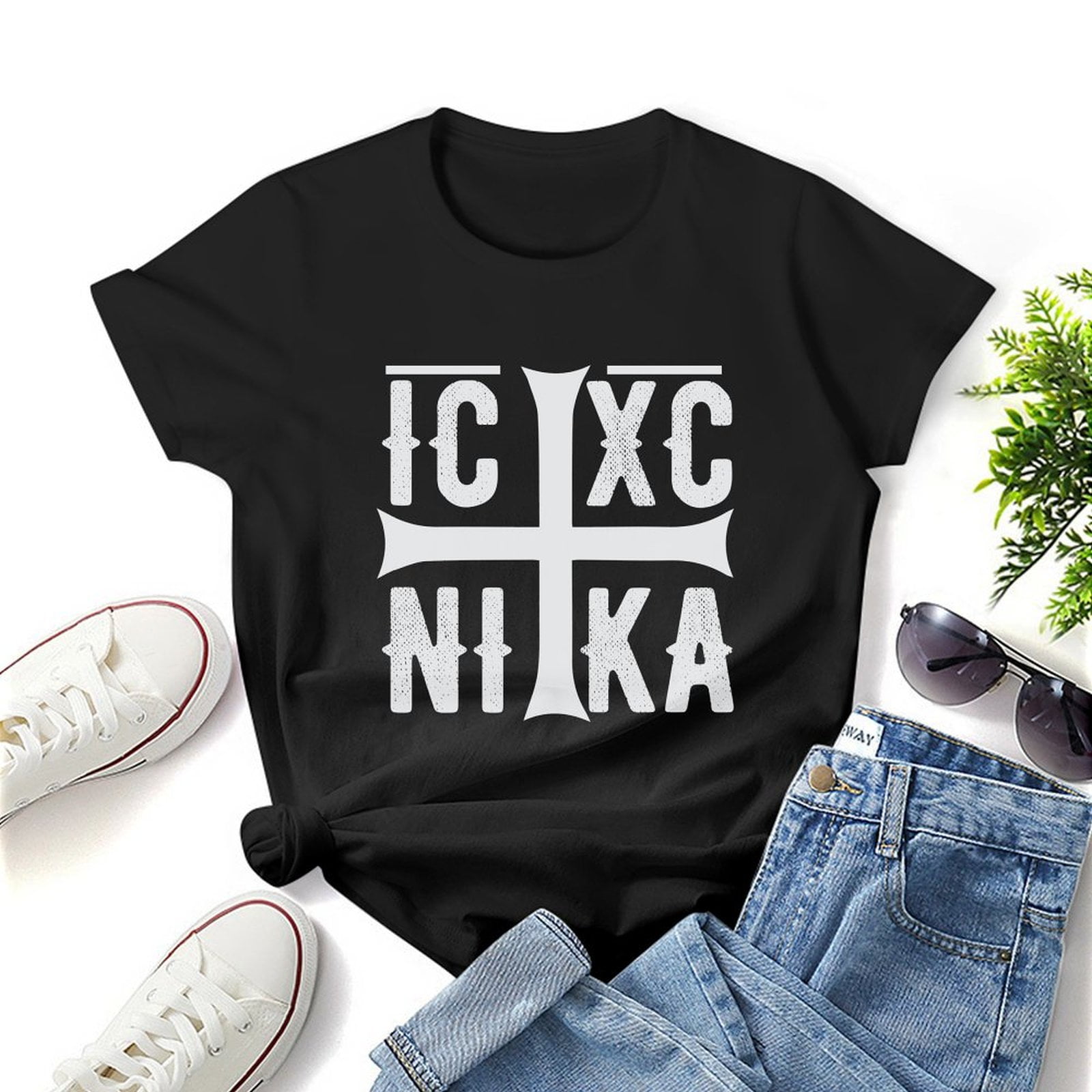 Charlylifestyle Unisex Ic Xc Nika Greek Orthodox Short Sleeve T-shirt for Men and Women ...