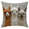 Charm Alpacas Pattern Pillow Case Linen Easy Caring Home Accessory for ...