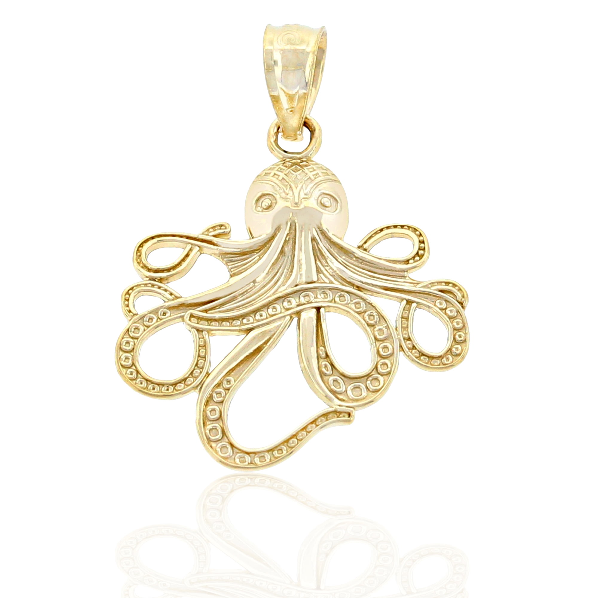 Charm America - Gold Enchanting Octopus - 10 Karat Solid Gold - Walmart.com
