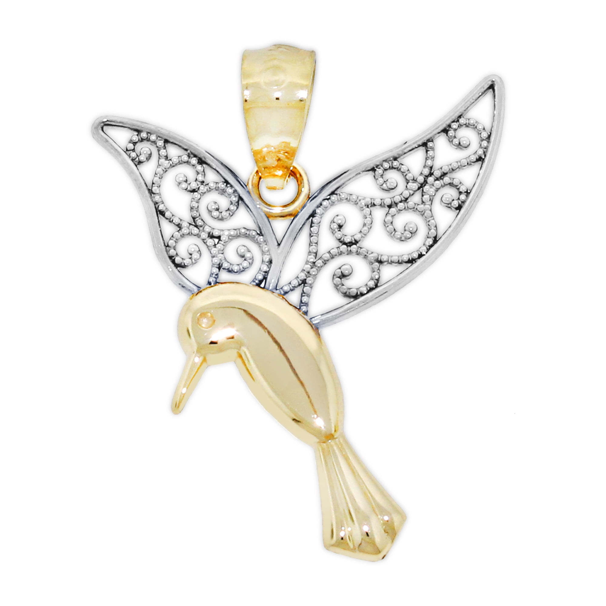 Charm America - Gold Hummingbird Charm - 10 Karat Solid Gold ...