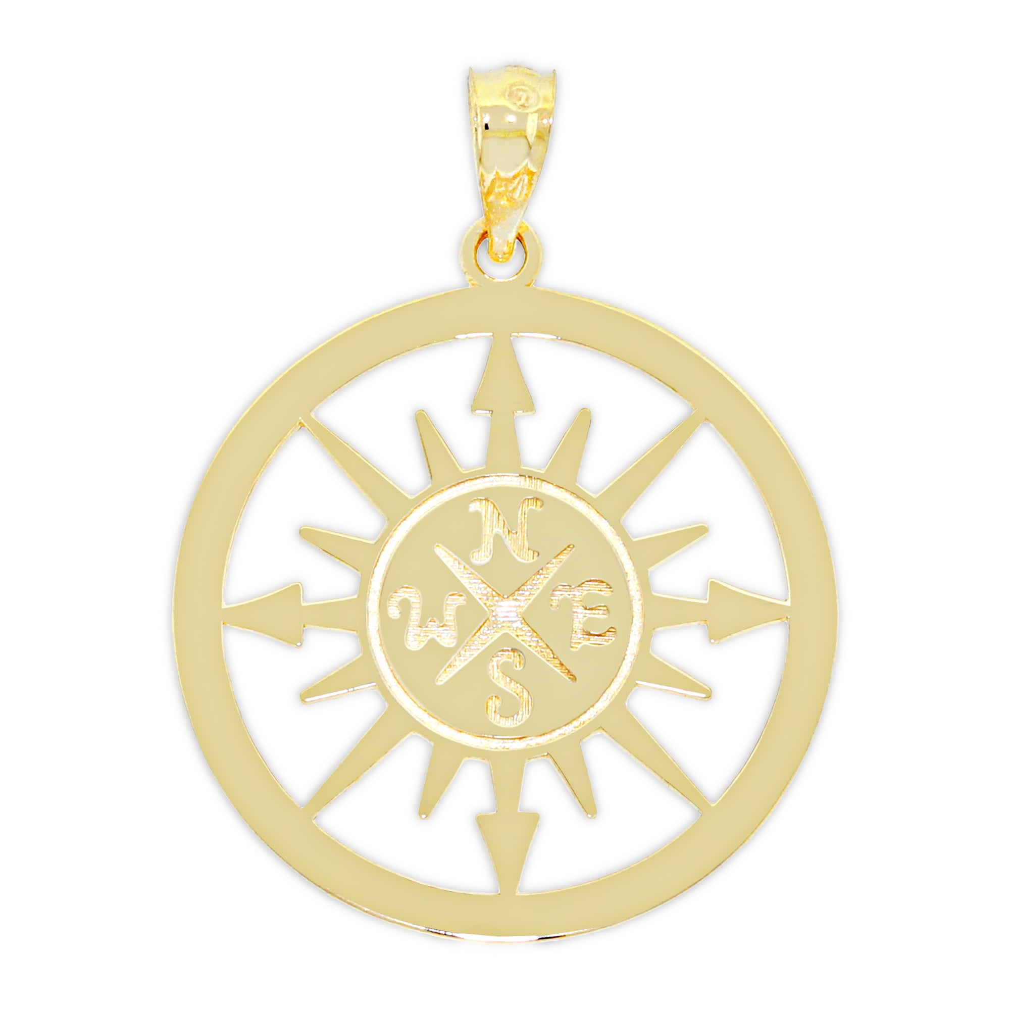 Charm America - Gold Reversible Compass Charm - 10 Karat Solid Gold - I ...