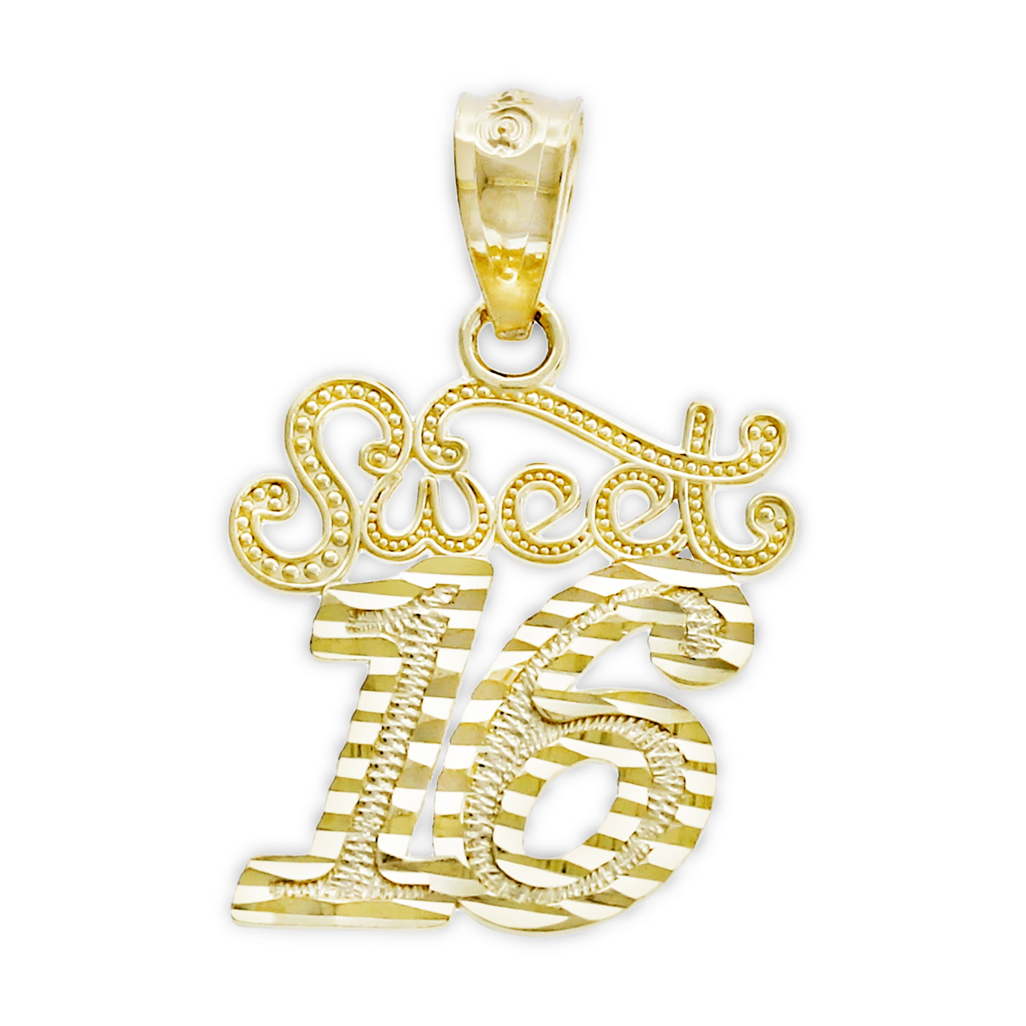 Charm America - Gold Sweet 16 Charm - 10 Karat Solid Gold - Walmart.com