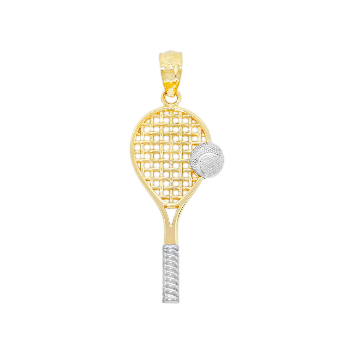 Charm America - Gold Tennis Racquet Charm - Tennis Pendant - Walmart.com