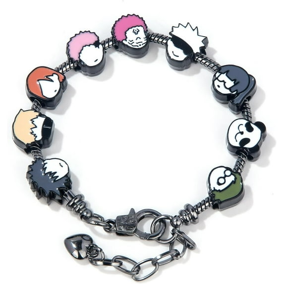 Charm Bracelet Gifts – 9 Mini Anime Faces in Chibi Style – Gojo, Yuji ...