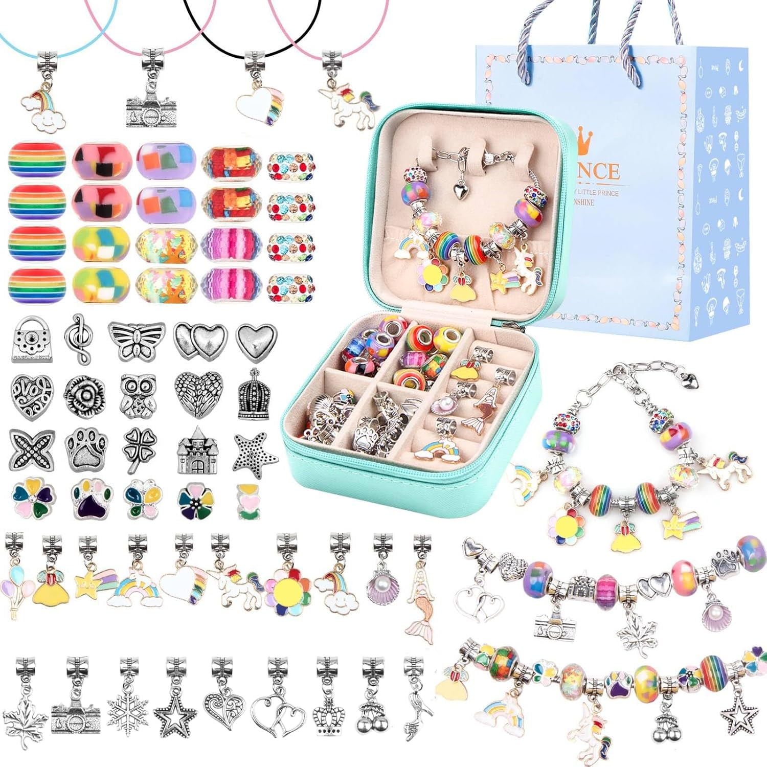 Charm Bracelet Making Kit Girls Beads for Jewelry Making Kit Unicorns ...