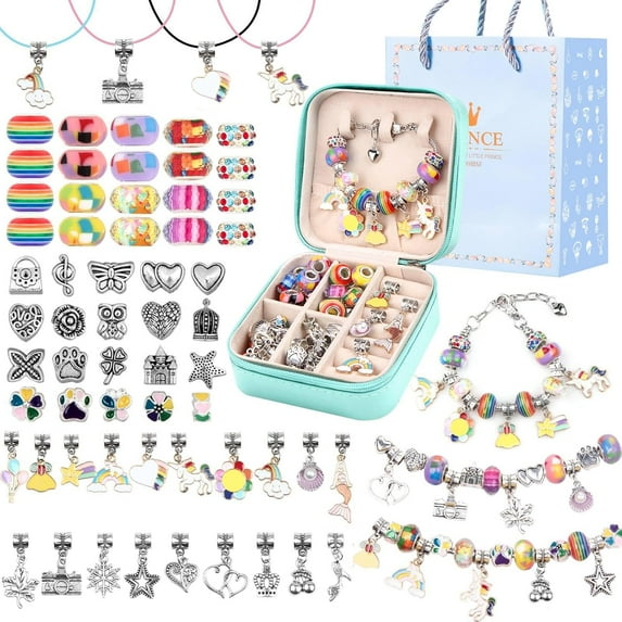 Charm Bracelet Making Kit Girls Beads for Jewelry Making Kit Unicorns ...