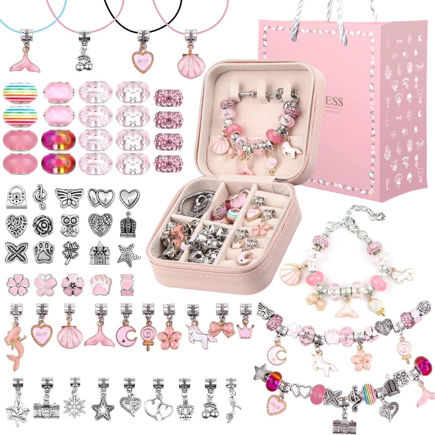 Charm Bracelet Making Kit Girls Beads for Jewelry Making Kit Unicorns ...