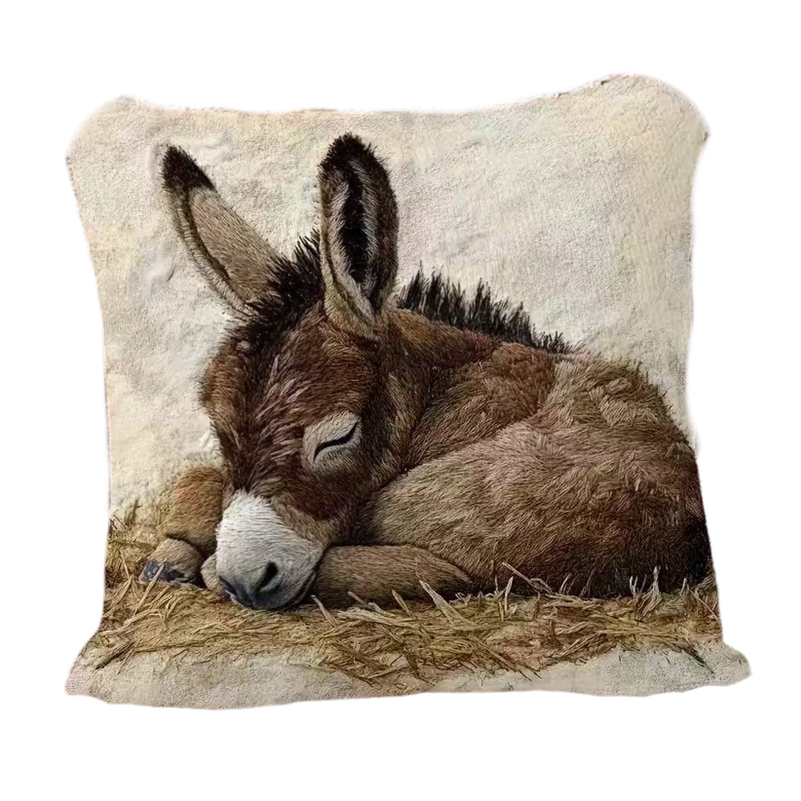 Charm Donkey Designs Plush Pillow Cover Soft Materials Decorative for ...