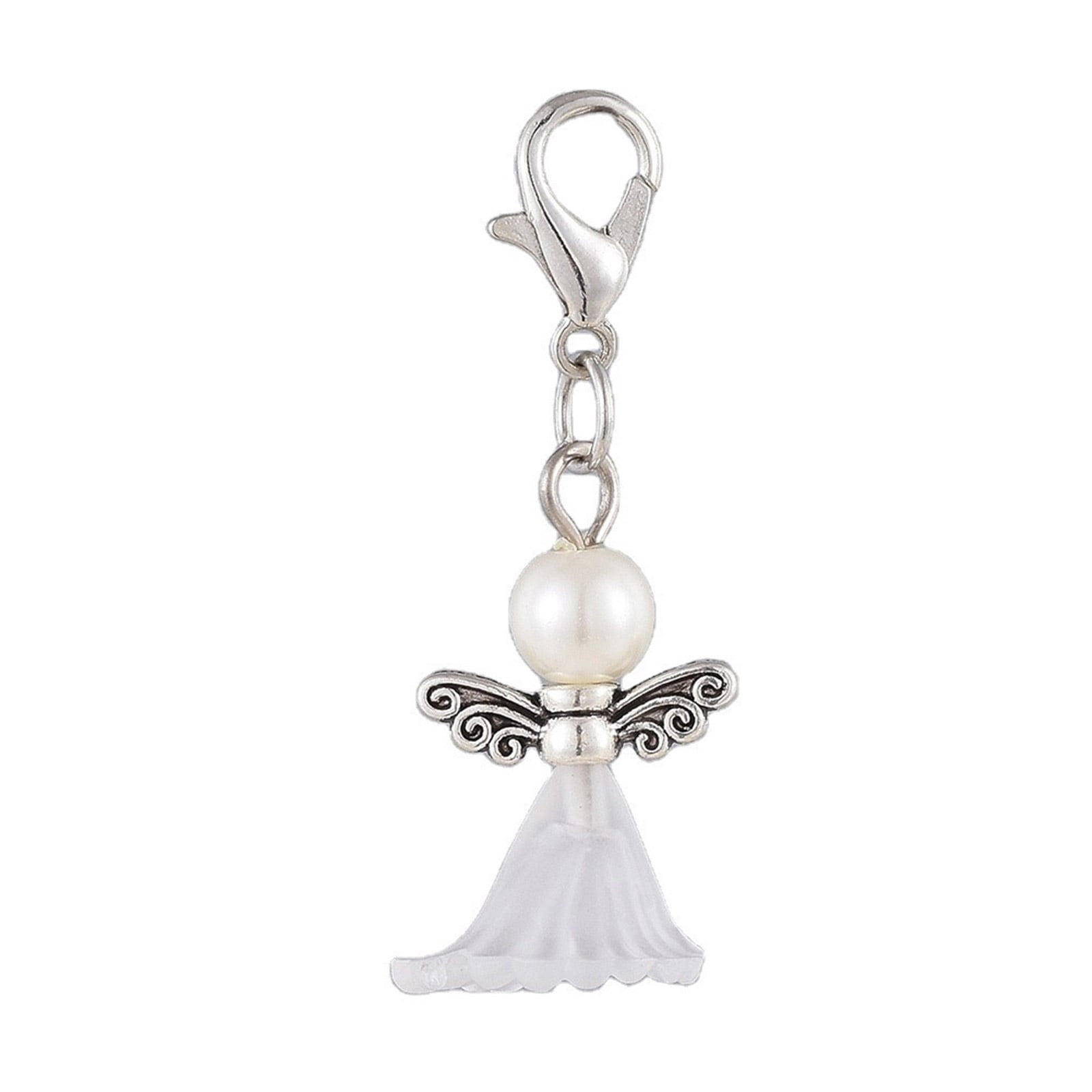 Charm Keychain Acrylic and Alloy Chain Pendant with Glass Pearls ...