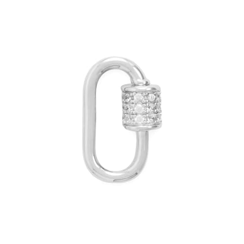 Charm Necklace Carabiner Style Adapter Pendant with Cubic Zirconia ...