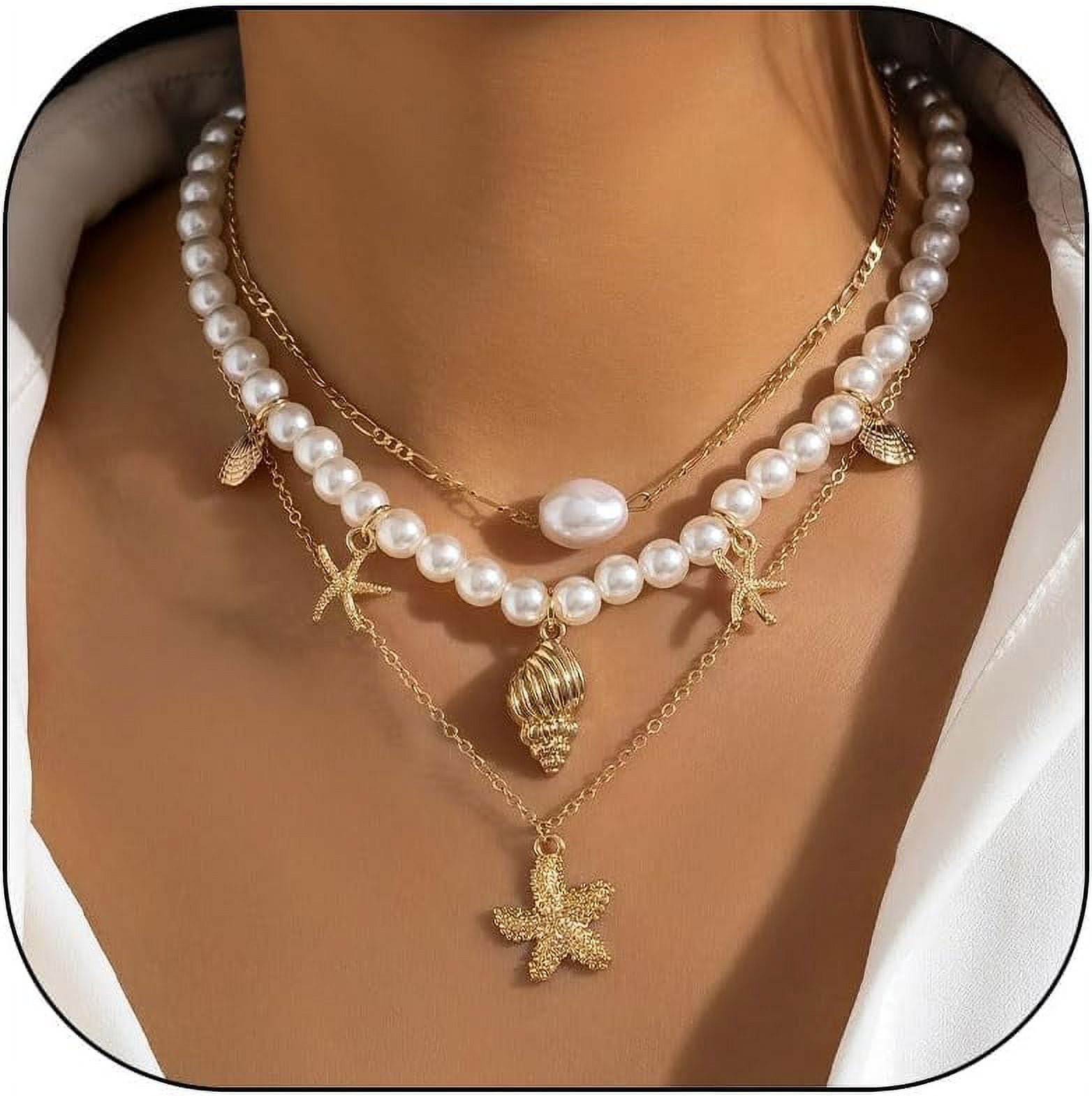 Charm Necklace Dainty Gold Western Outfit Beach Jewelry for Women ...