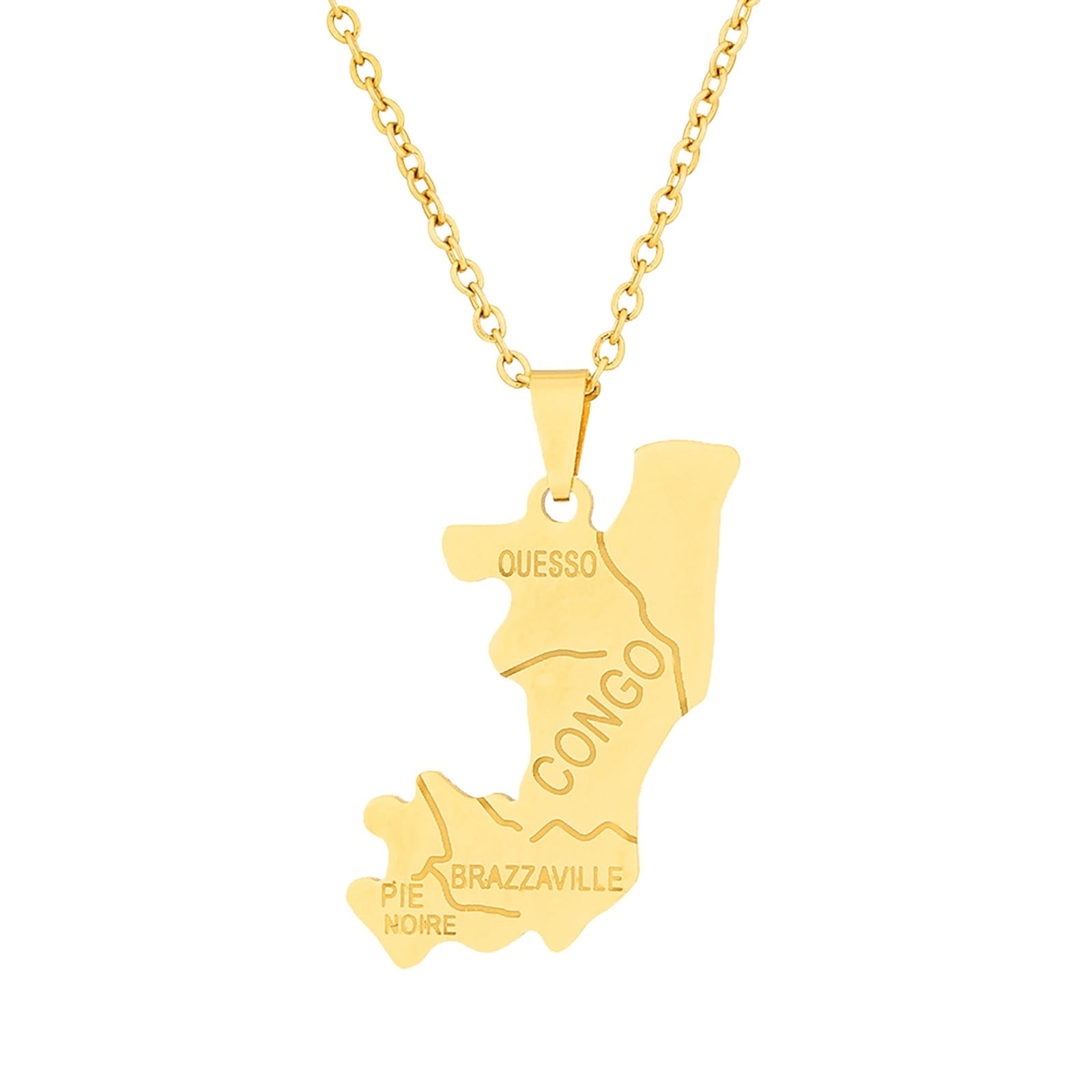 Charm Necklace – Perfect Gift for Girlfriend GOYMFKM Fashion Congo Map ...