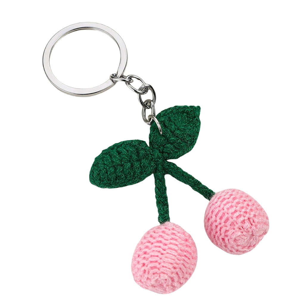 Charm Vibranting Cherry Keychain Craft with Sturdy Yarn Alloy Materials ...