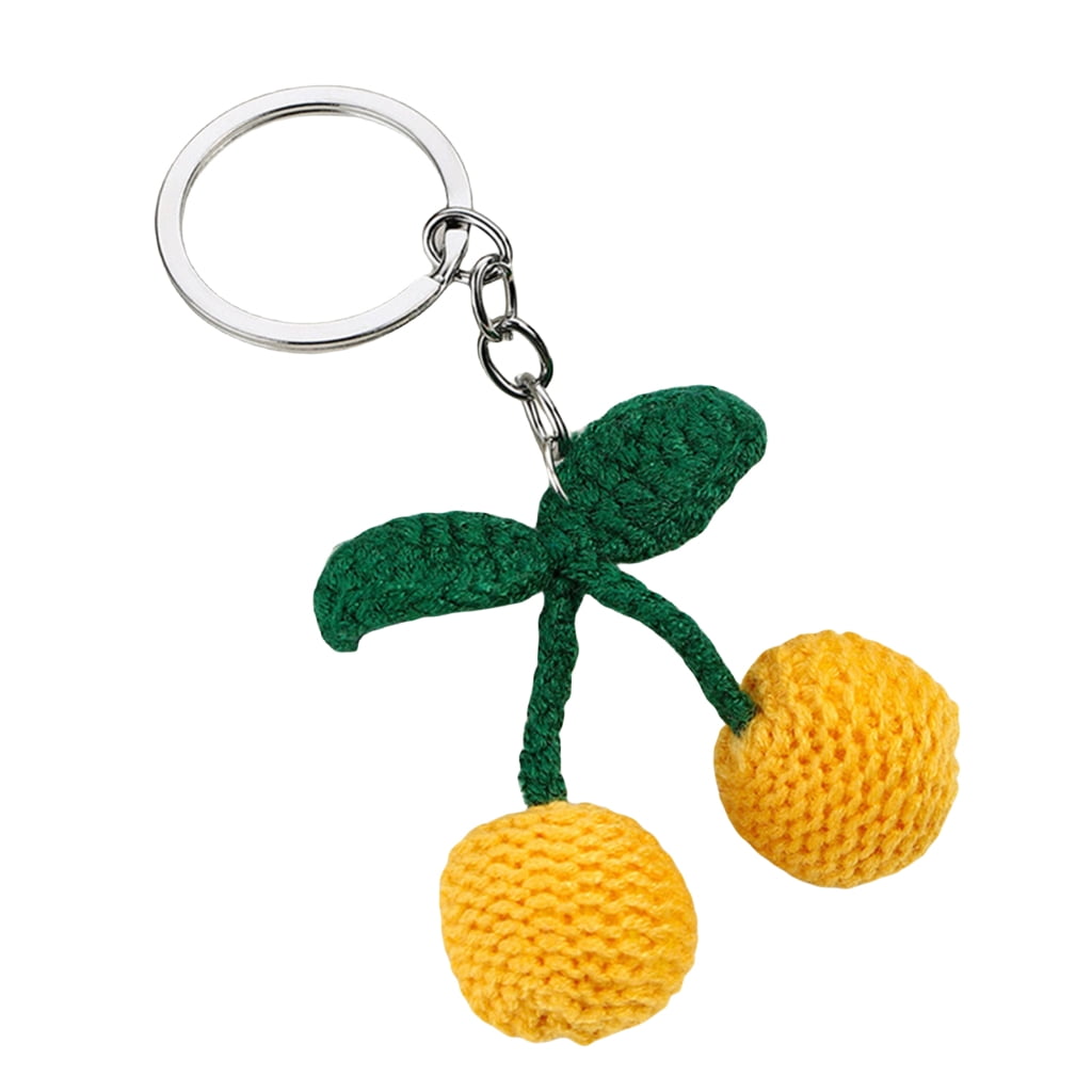 Charm Vibranting Cherry Keychain Craft with Sturdy Yarn Alloy Materials ...