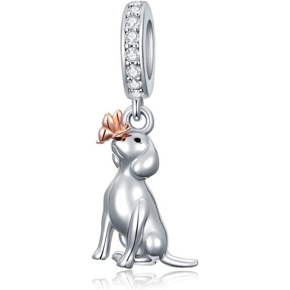 Charm for Bracelet 925 Sterling Silver Moon Sunflower Butterfly Cat Dog ...