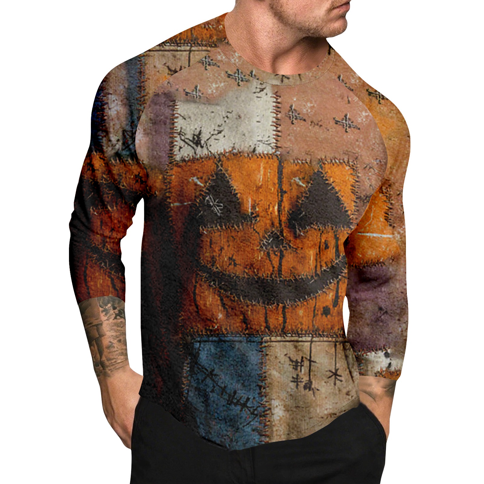 CharmCyan Beware Graphic Long Sleeve Shirt for Men Halloween Costume ...