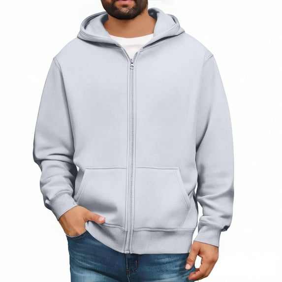 CharmCyan Full Zip Up Hoodie Sweatshirt for Men with Adjustable ...