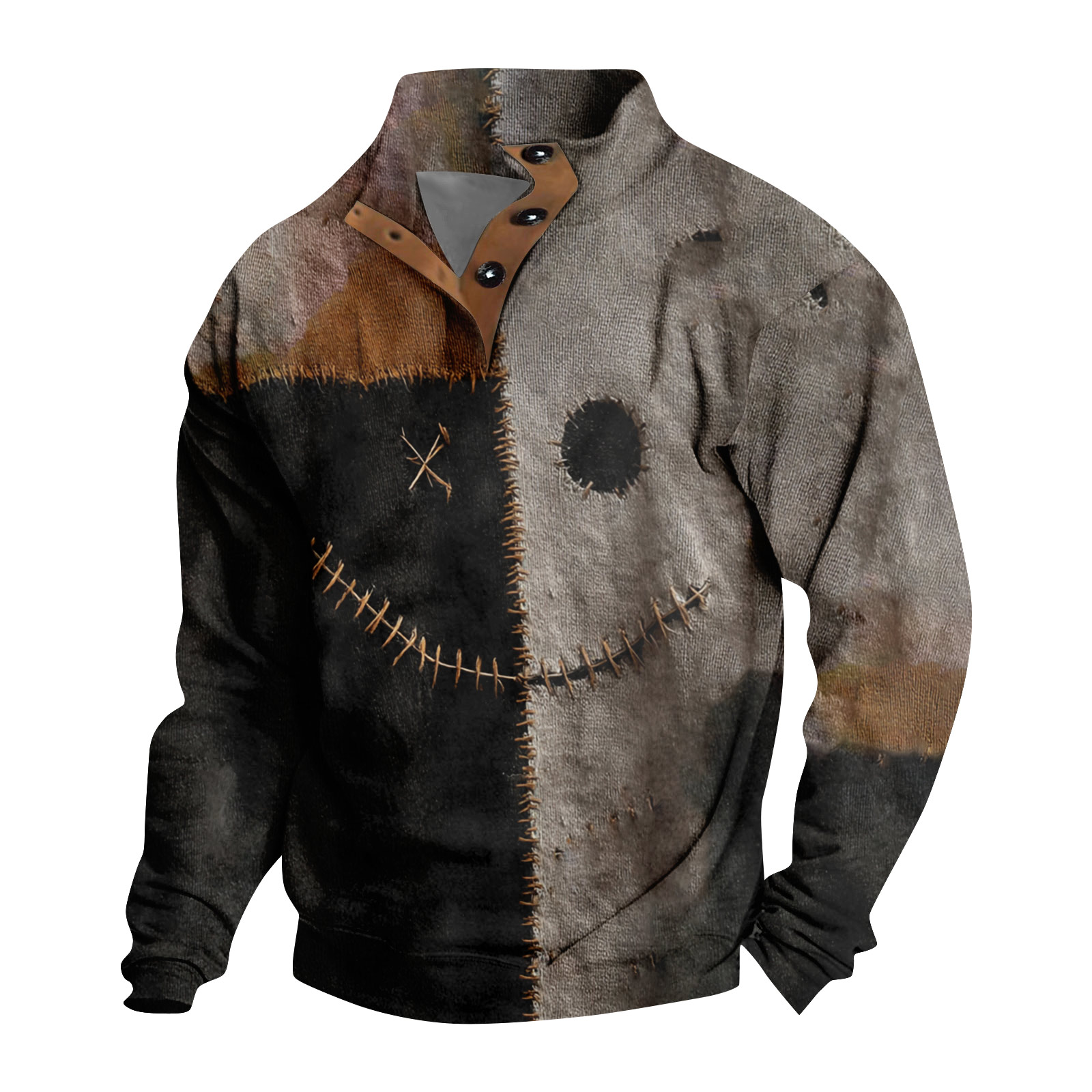 CharmCyan Halloween Pumpkin Face Print Pullover Sweater for Men and ...