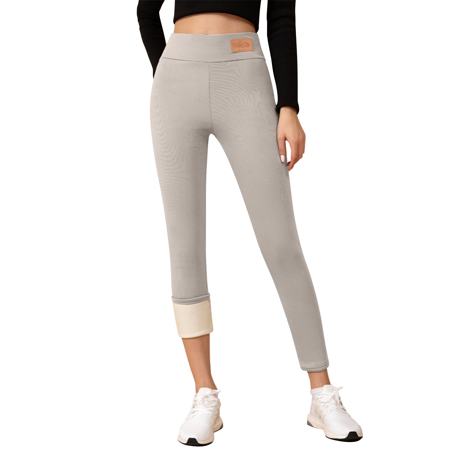 CharmCyan High Waisted Fleece Lined Leggings for Women Thermal ...