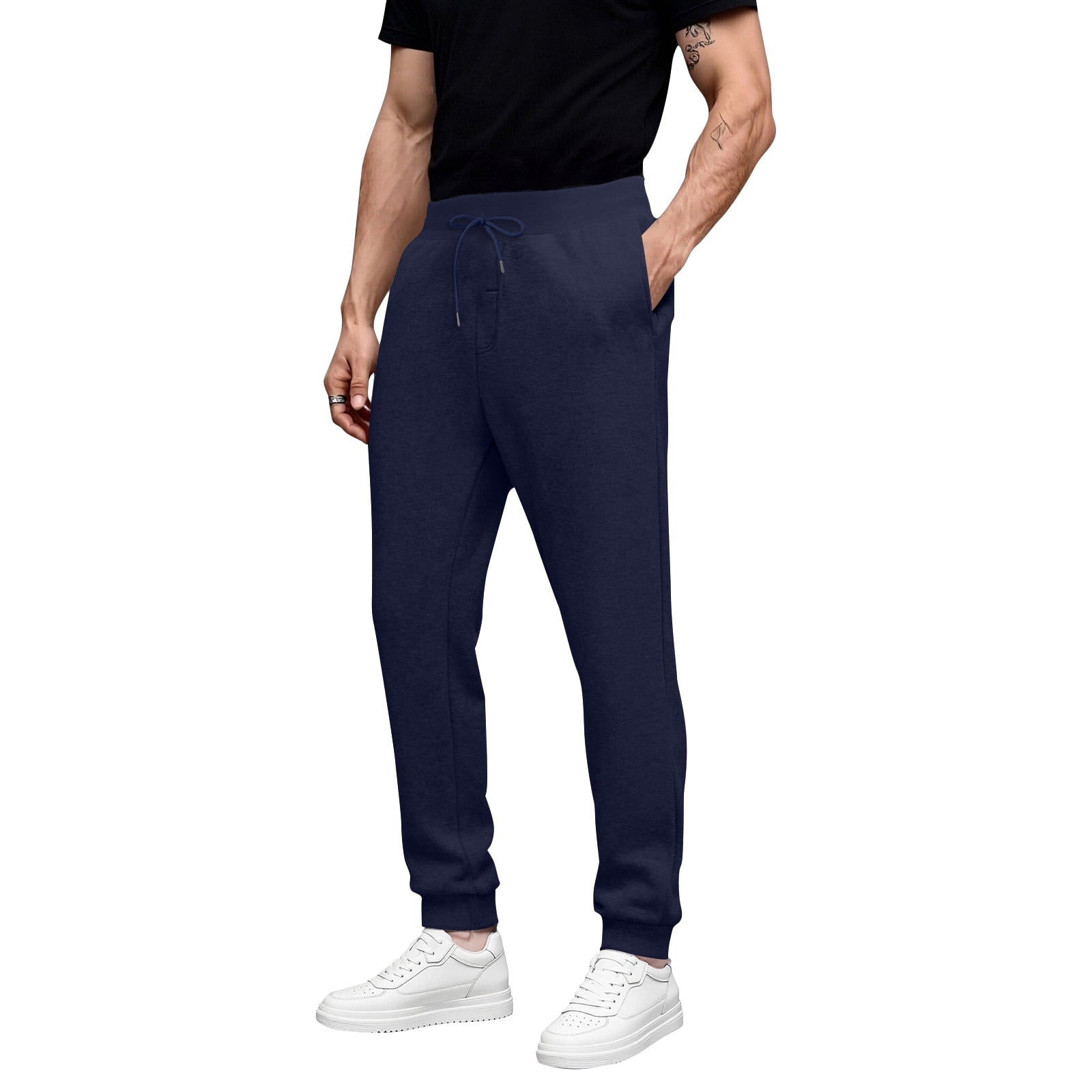 CharmCyan Men Jogger Sweatpants with Adjustable Drawstring Waistband ...