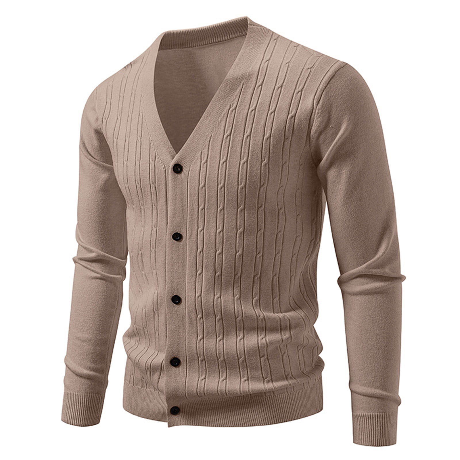 CharmCyan Men V Neck Button Down Cardigan Sweater Lightweight Knitwear ...