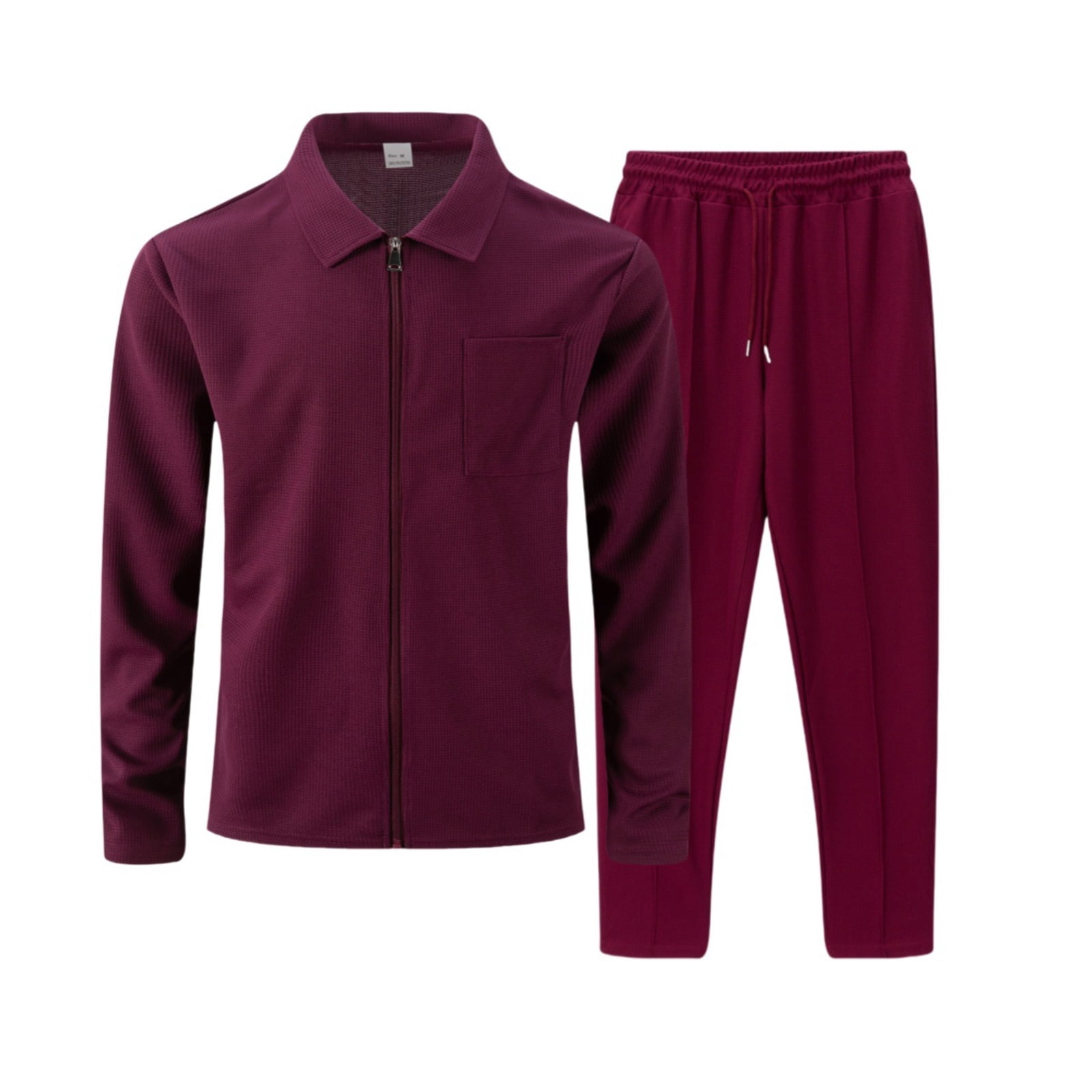 CharmCyan Men’s 2-Piece Tracksuit Set, Zipper Jacket with Long Sleeve ...