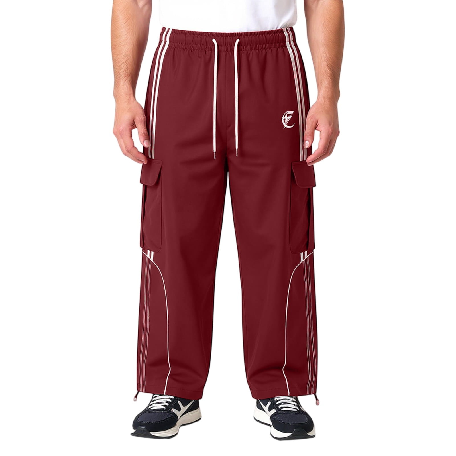 CharmCyan Men's Athletic Cargo Track Pants with Adjustable Waist ...