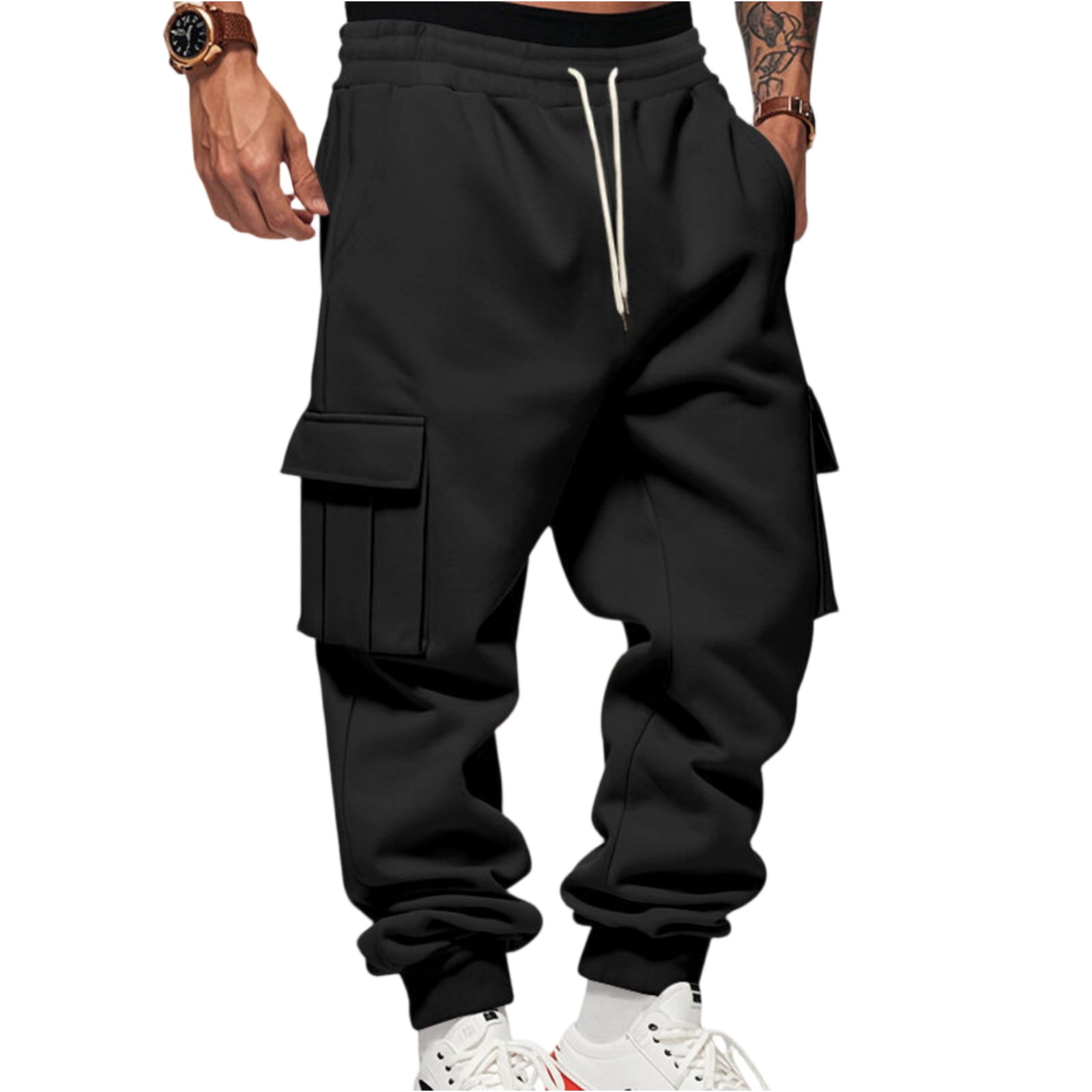 CharmCyan Mens Casual Jogger Pants with Drawstring Waist and Multiple ...