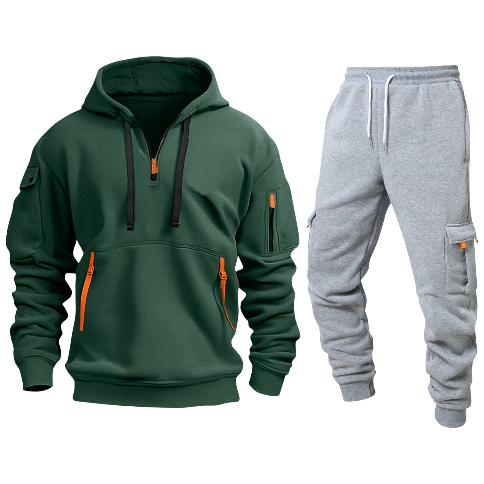 CharmCyan Men’s Casual Hoodie and Sweatpants Set, Soft Fleece Tracksuit ...