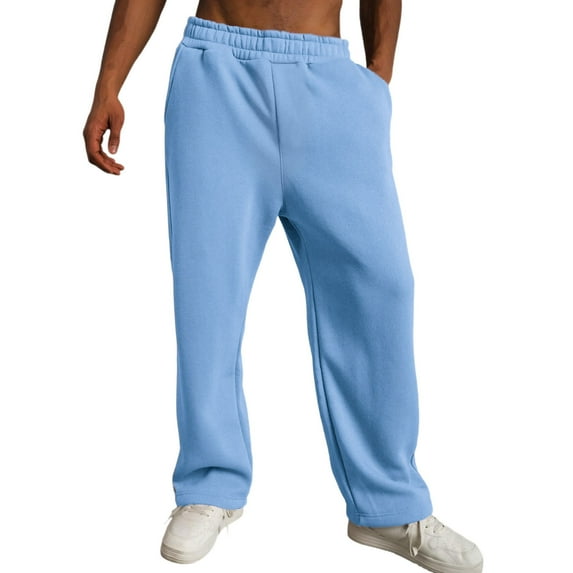 CharmCyan Men’s Casual Loose Fit Sweatpants, Soft Fleece Straight Leg ...