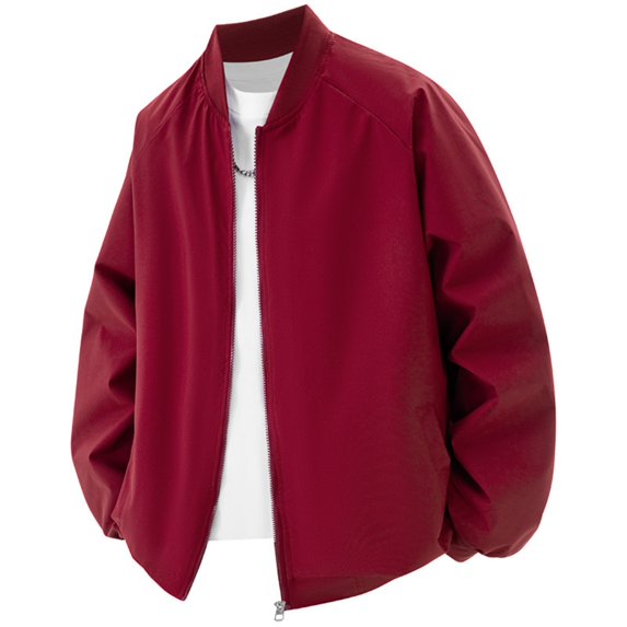 CharmCyan Men's Casual Solid Color Loose Thin Jacket, Men's Windproof ...