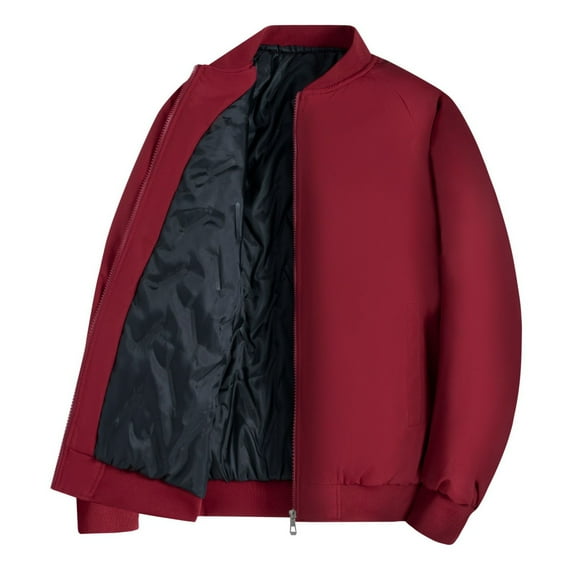 CharmCyan Men's Casual Solid-color Zipper Jacket, Men's Baseball Collar ...