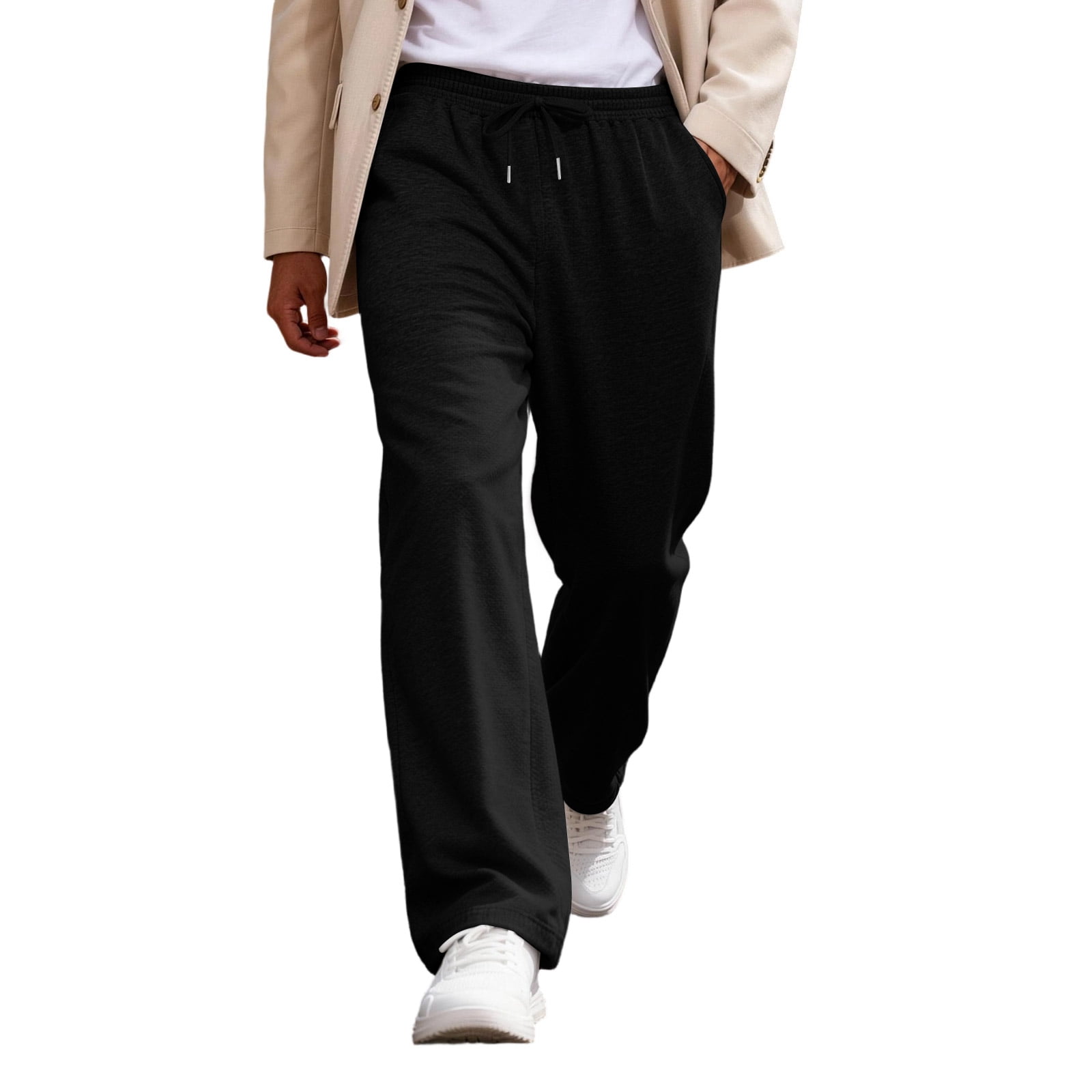 CharmCyan Men's Elastic Waist Drawstring Loose Casual Pants ...