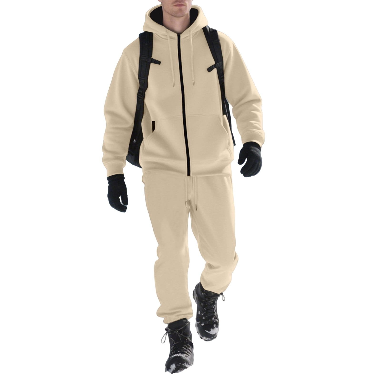 CharmCyan Men's Full Zip Hoodie and Sweatpants Set Comfortable Athletic ...