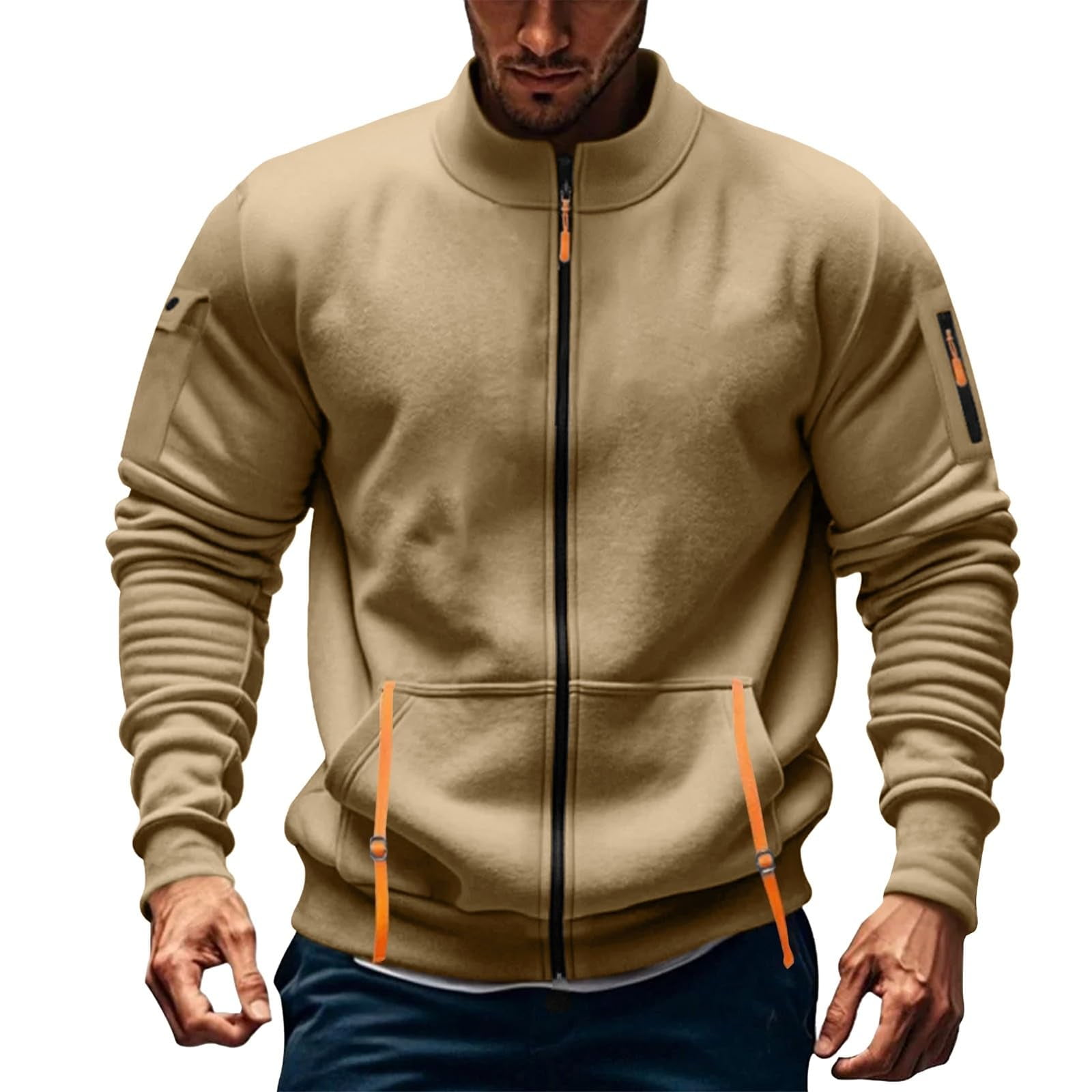 CharmCyan Men's Generic Zipper Pullover Sweatshirt - Warm Zipper Jacket ...