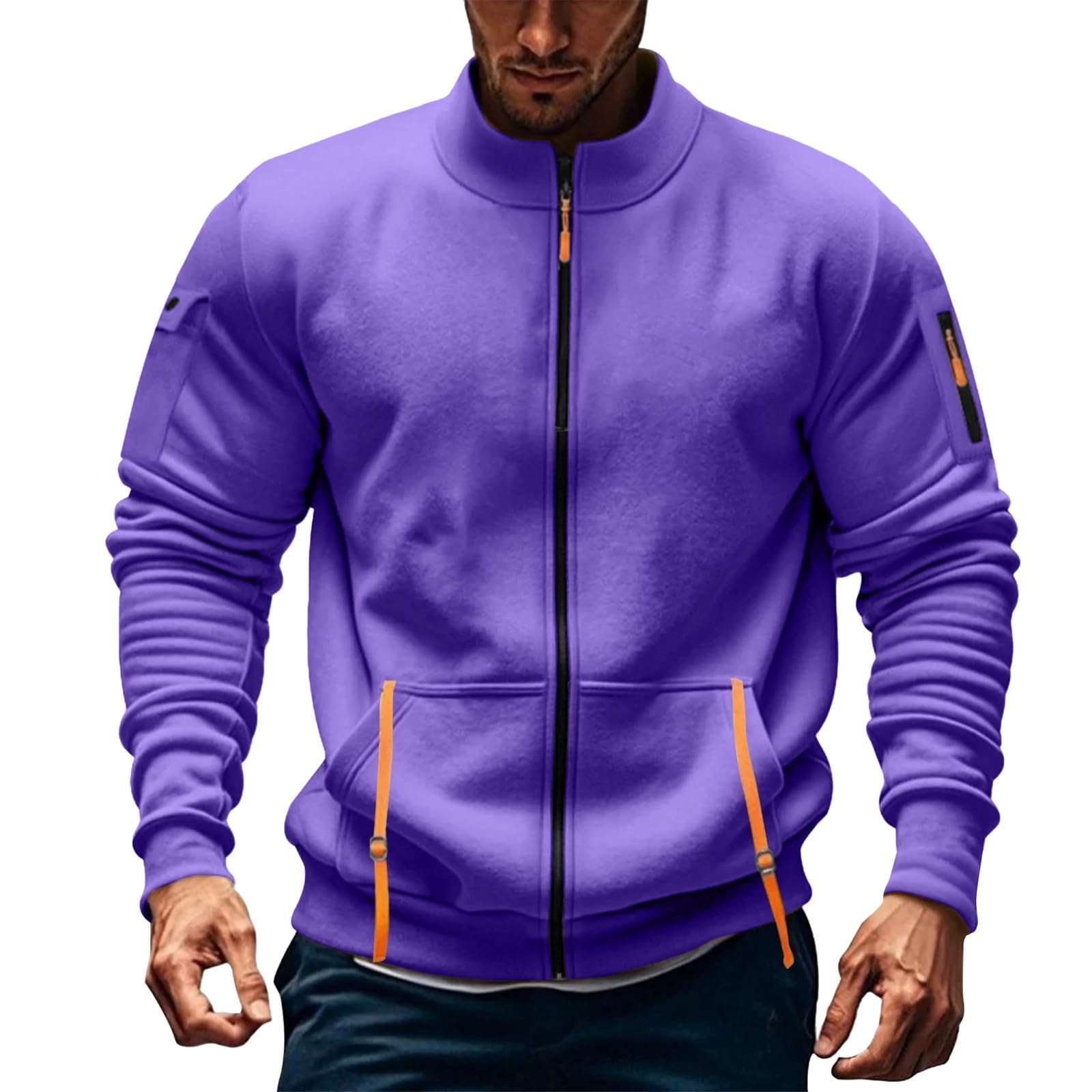 CharmCyan Men's Generic Zipper Pullover Sweatshirt - Warm Zipper Jacket ...