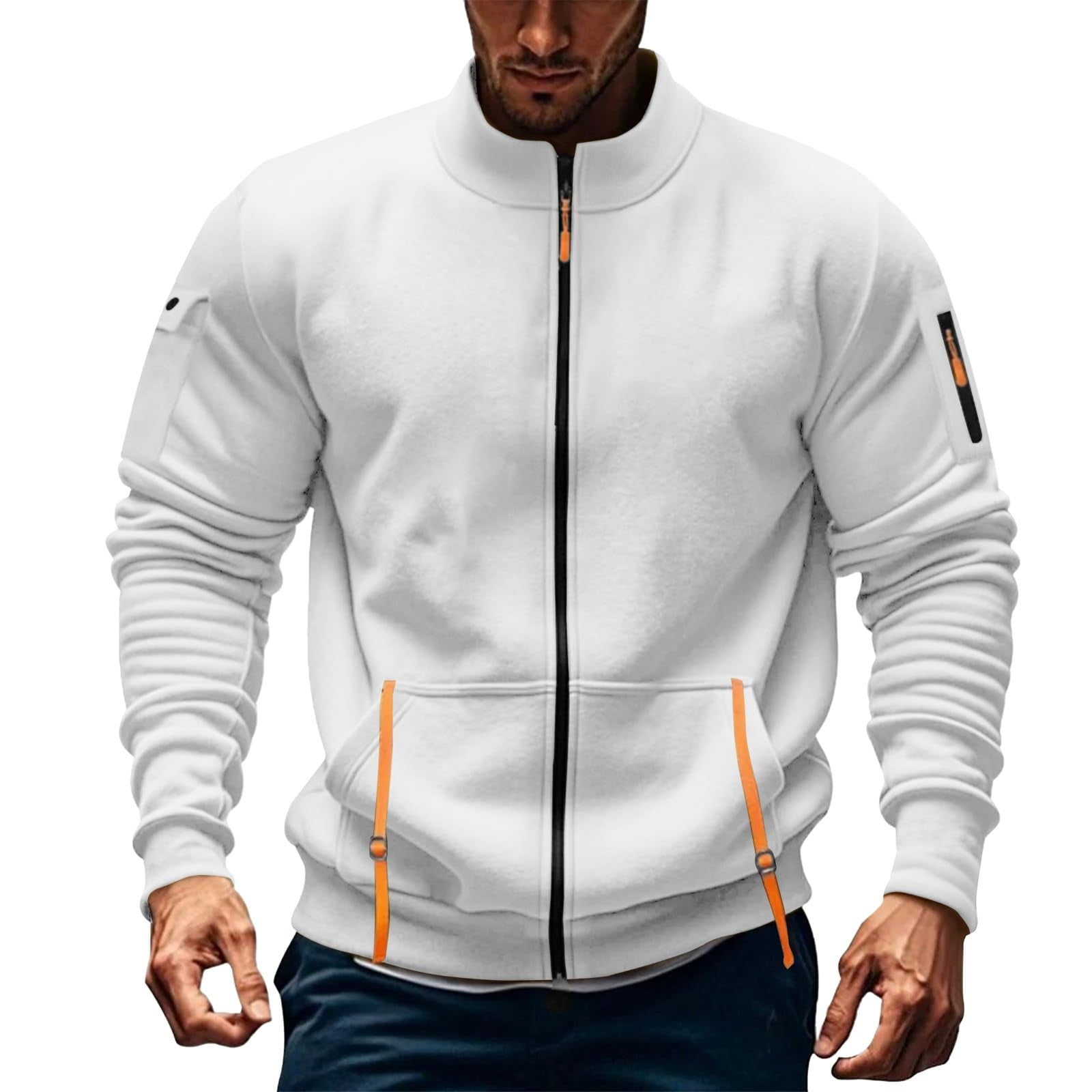 CharmCyan Men's Generic Zipper Pullover Sweatshirt - Warm Zipper Jacket ...