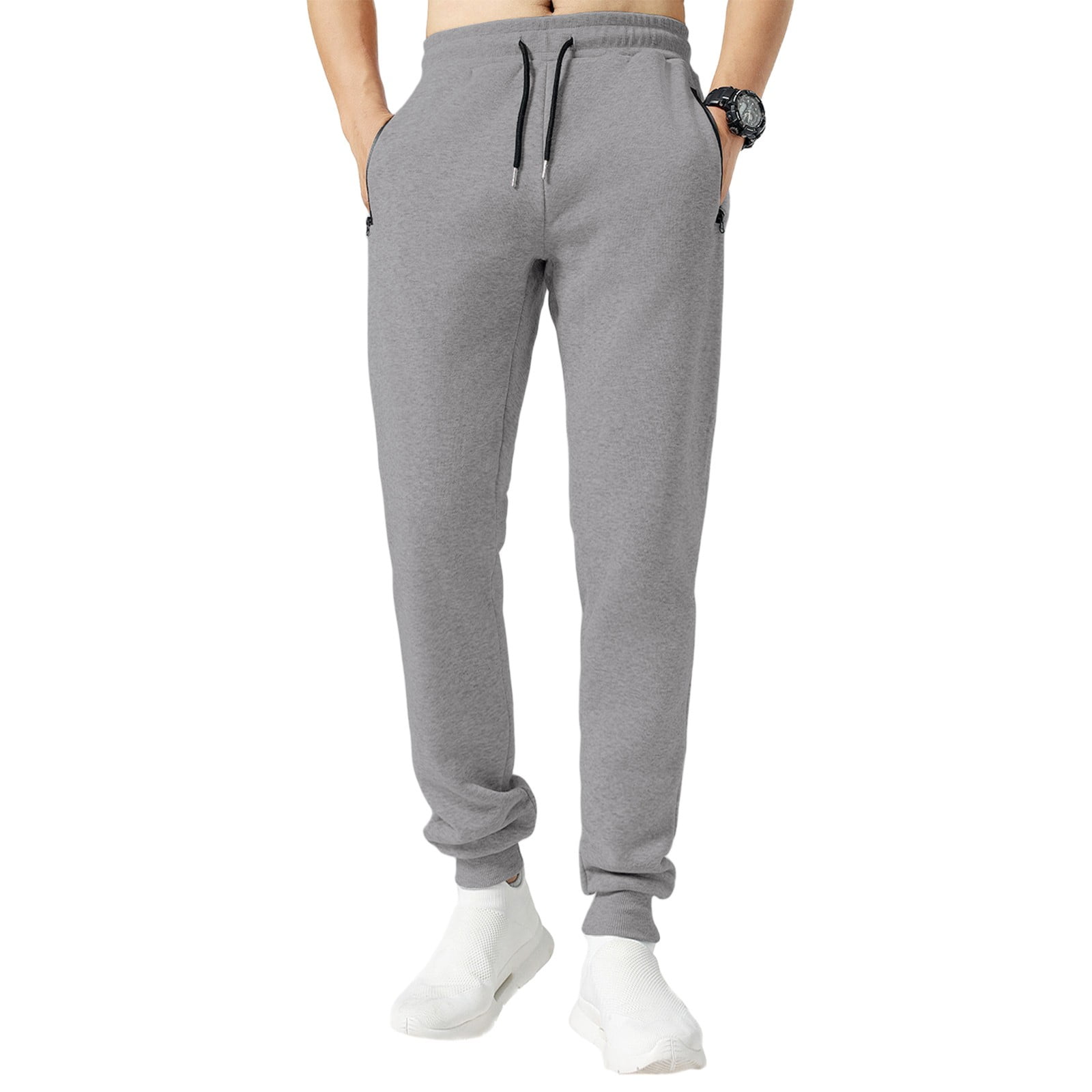 CharmCyan Men's Jogger Sweatpants Athletic Fit Drawstring Waist Casual ...