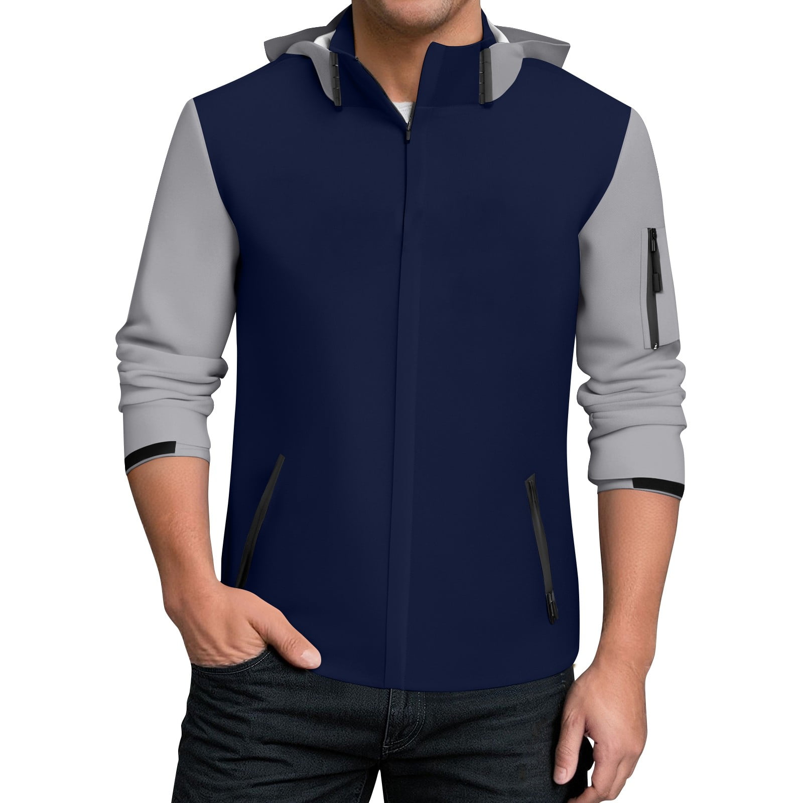 CharmCyan Men’s Lightweight Hooded Softshell Jacket with Zipper Pockets ...