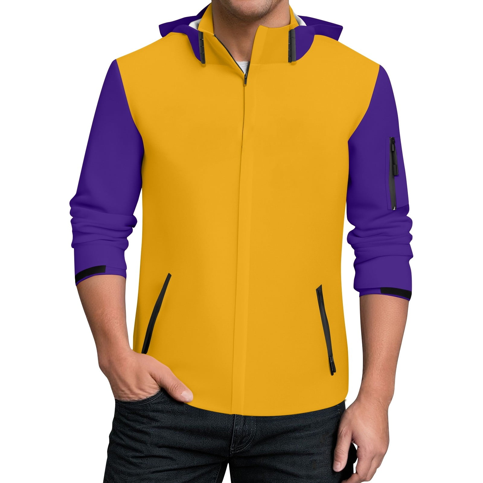 CharmCyan Men’s Lightweight Hooded Softshell Jacket with Zipper Pockets ...