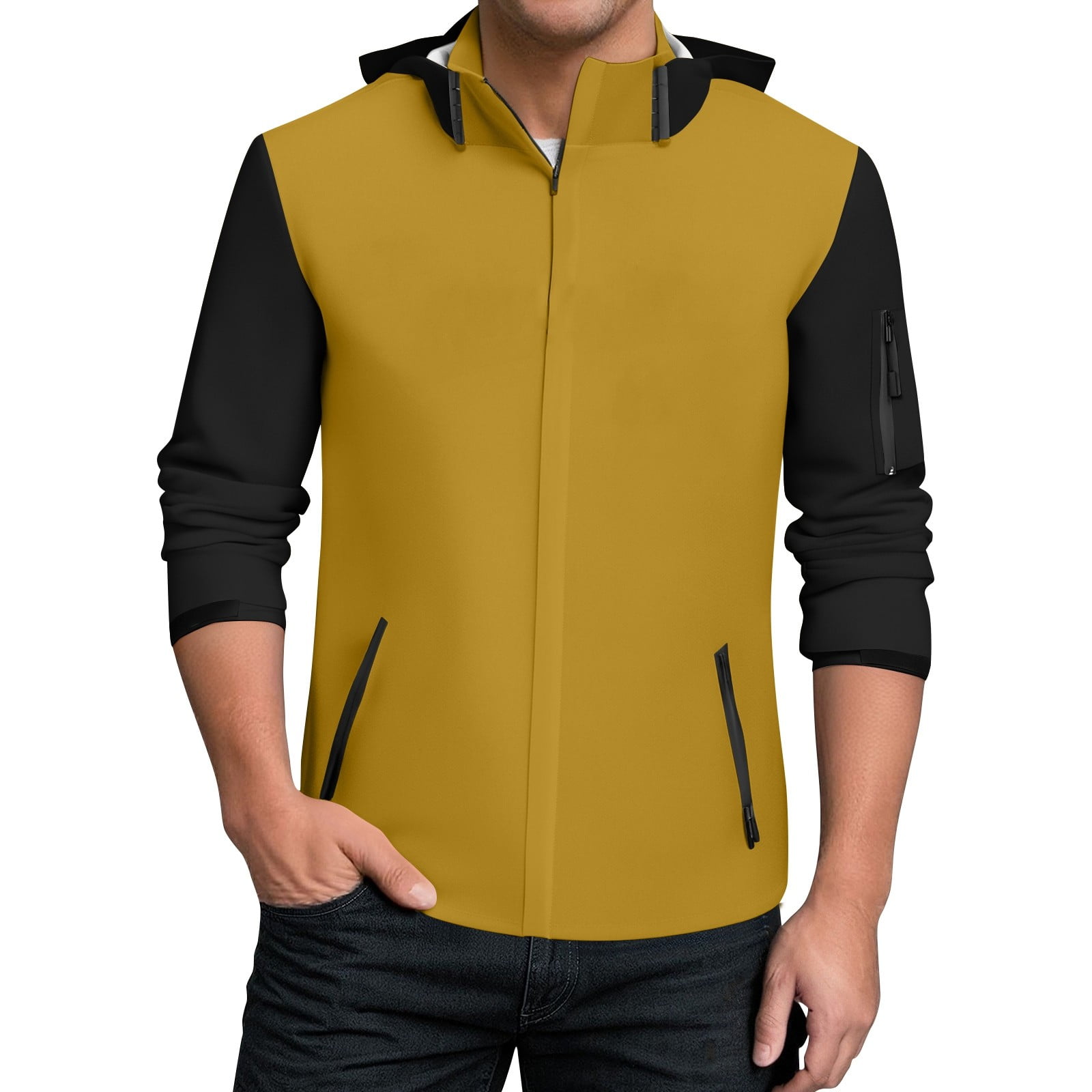 CharmCyan Men’s Lightweight Hooded Softshell Jacket with Zipper Pockets ...