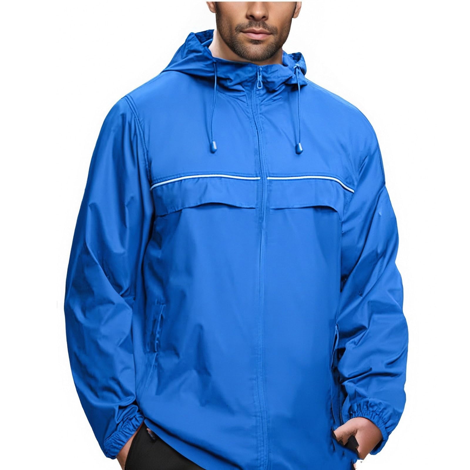 CharmCyan Men's Lightweight Waterproof Windbreaker Jacket with Hood ...