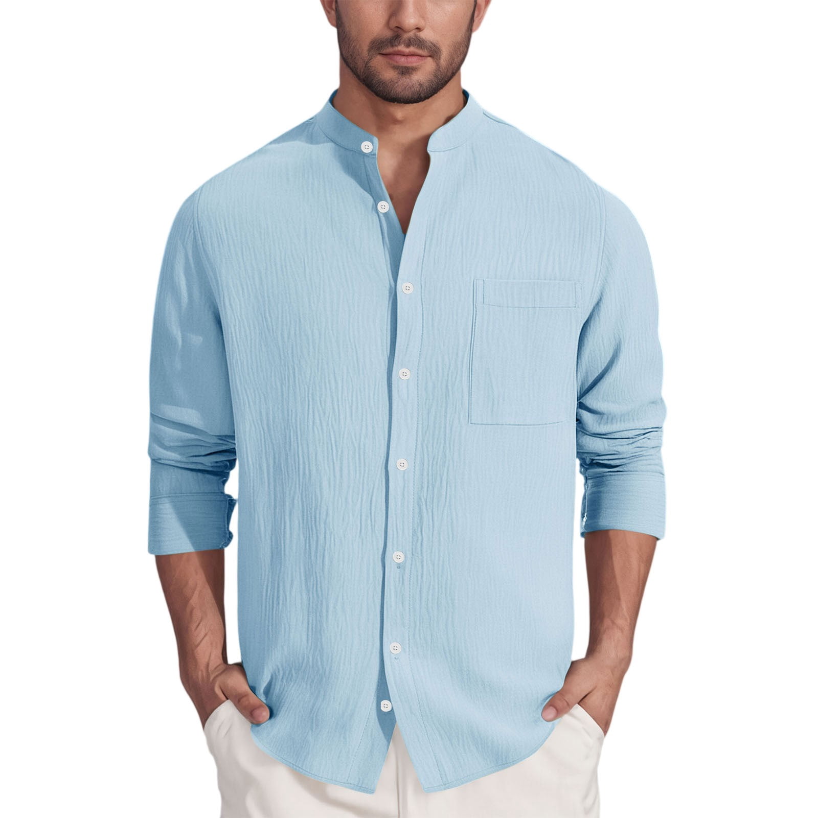 CharmCyan Men’s Long Sleeve Lightweight Casual Button Down Shirt with ...