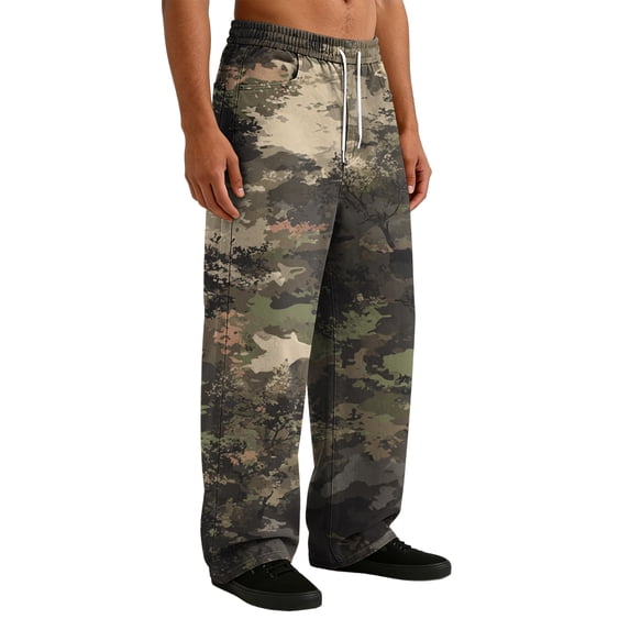 CharmCyan Men's Loose Fit Camouflage Print Drawstring Waist Casual ...