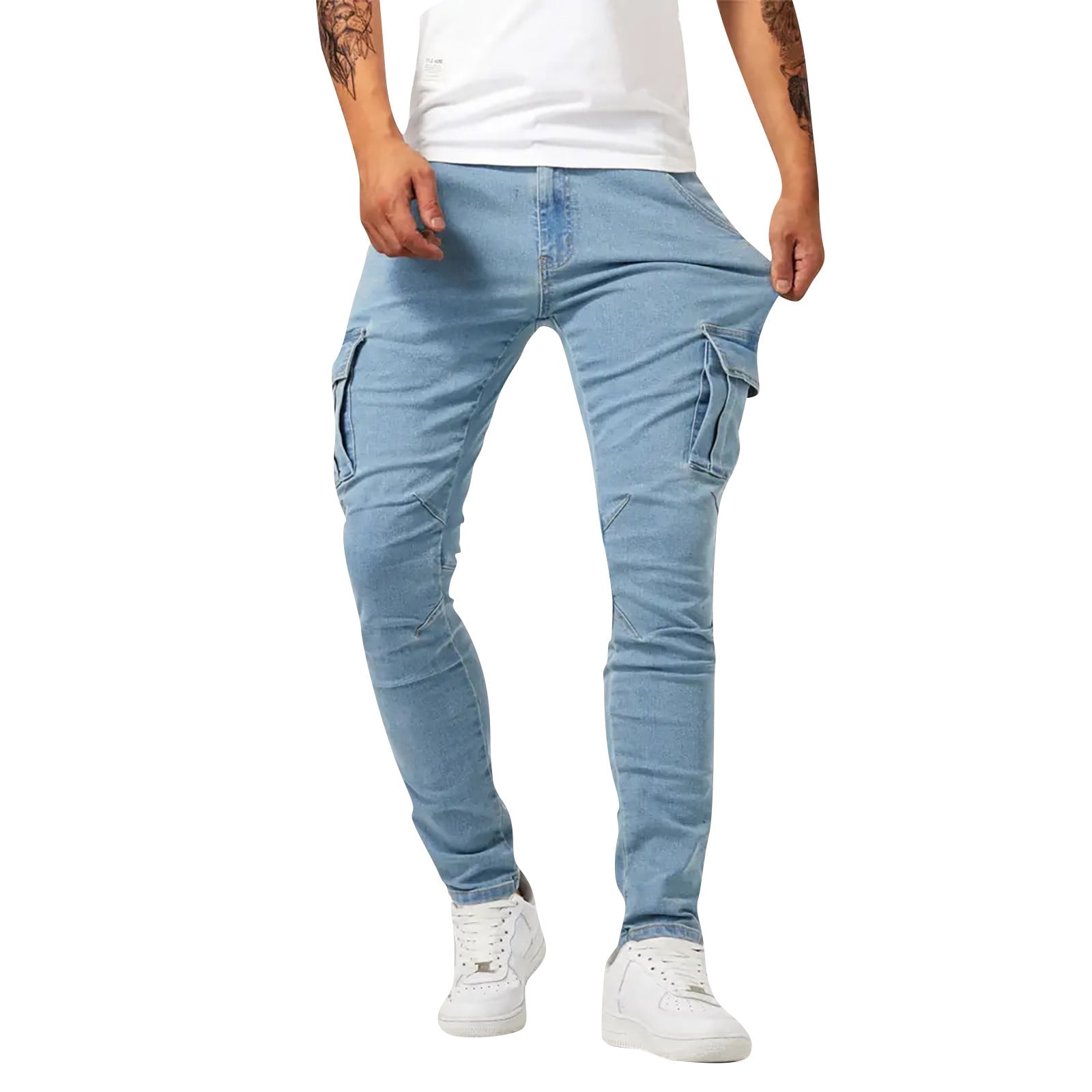 CharmCyan Men's Overalls Drawstring Multi Pocket Casual Pants Hiking ...